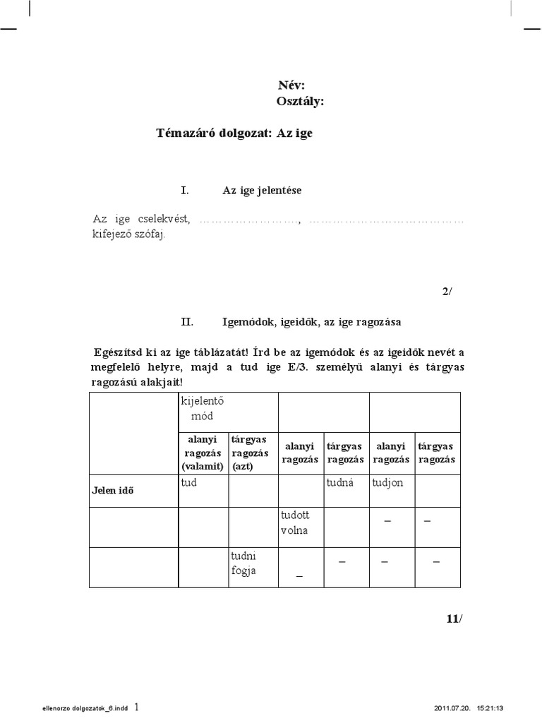 Témazáró Dolgozat 6. | PDF