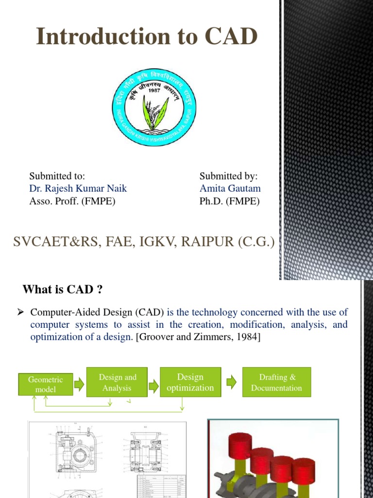 Introduction To CAD: Svcaet&Rs, Fae, Igkv, Raipur (C.G.) | PDF | Computer Aided Design | 3 D ...