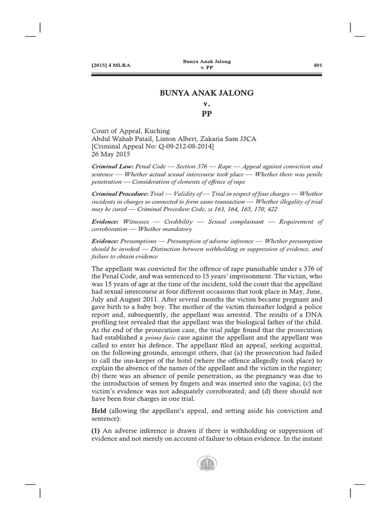 Bunya Jalong Finger | PDF | Burden Of Proof (Law) | Prosecutor