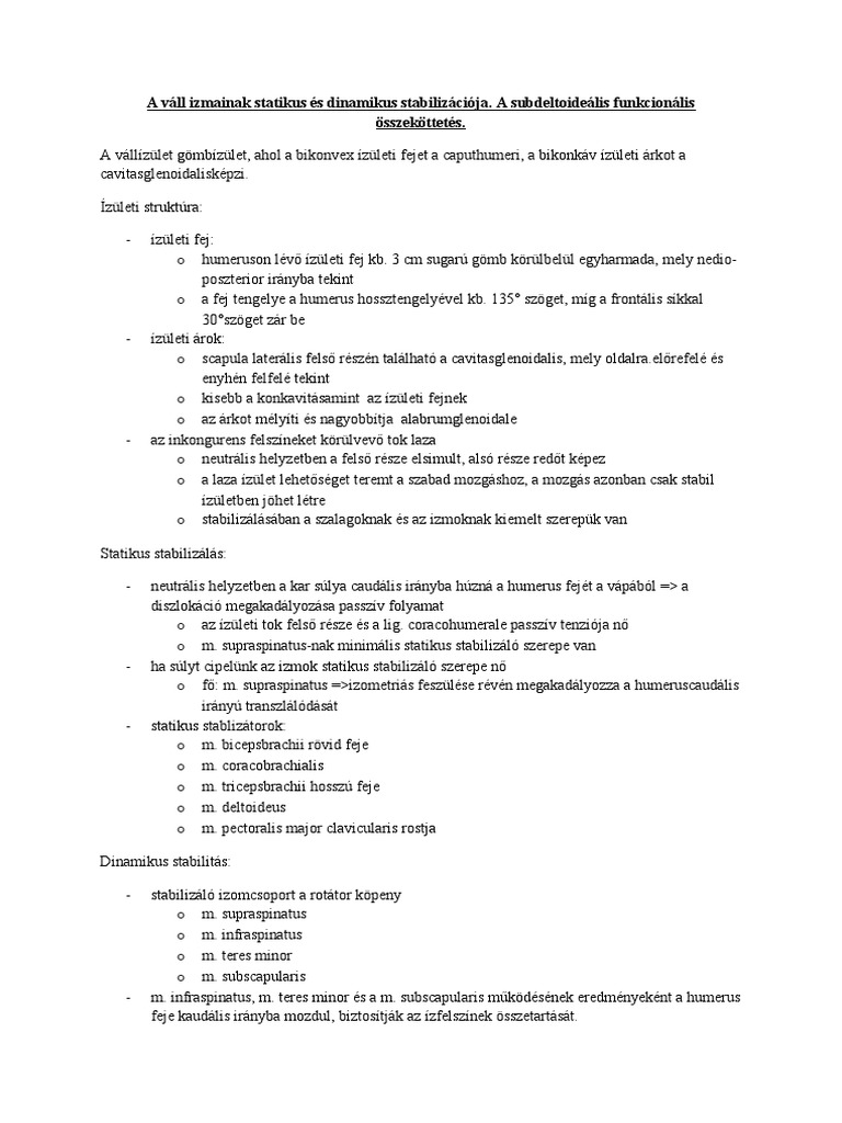 Rotátorköpeny Izmai - Jegyzet | PDF