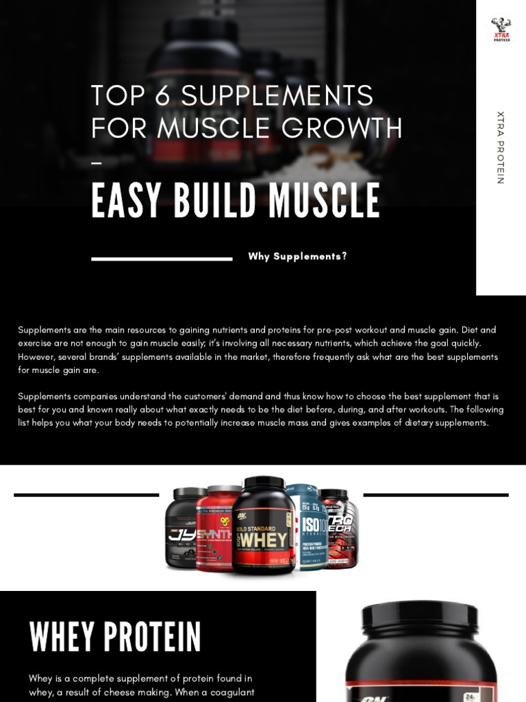 Top 6 Supplements For Muscle Growth - Easy Build Muscle | PDF | Dietary ...