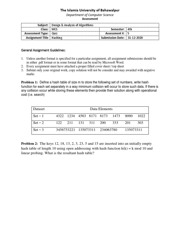 Assignment - Hashing Data Structure | PDF | Art | Computers