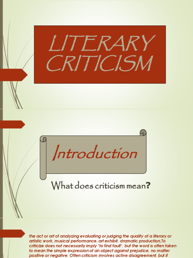 LITERARY CRITICISM Presentation | PDF | Criticism | Poetry
