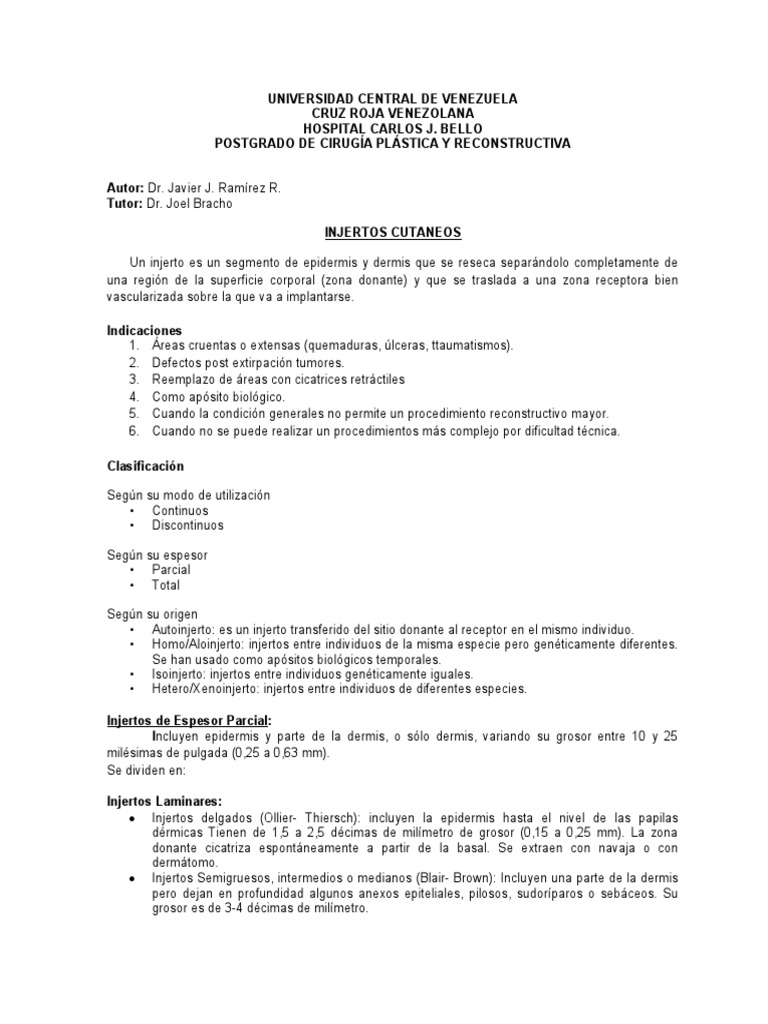 Injertos Cutaneos | PDF | Sistema inmune | Piel