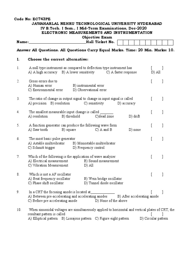 EMI Mid Question Paper | PDF | Electronic Oscillator | Frequency