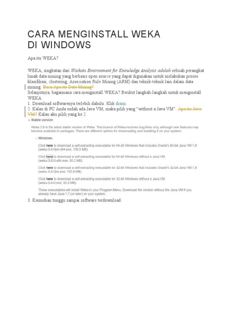 Cara Menginstall Weka Di | PDF