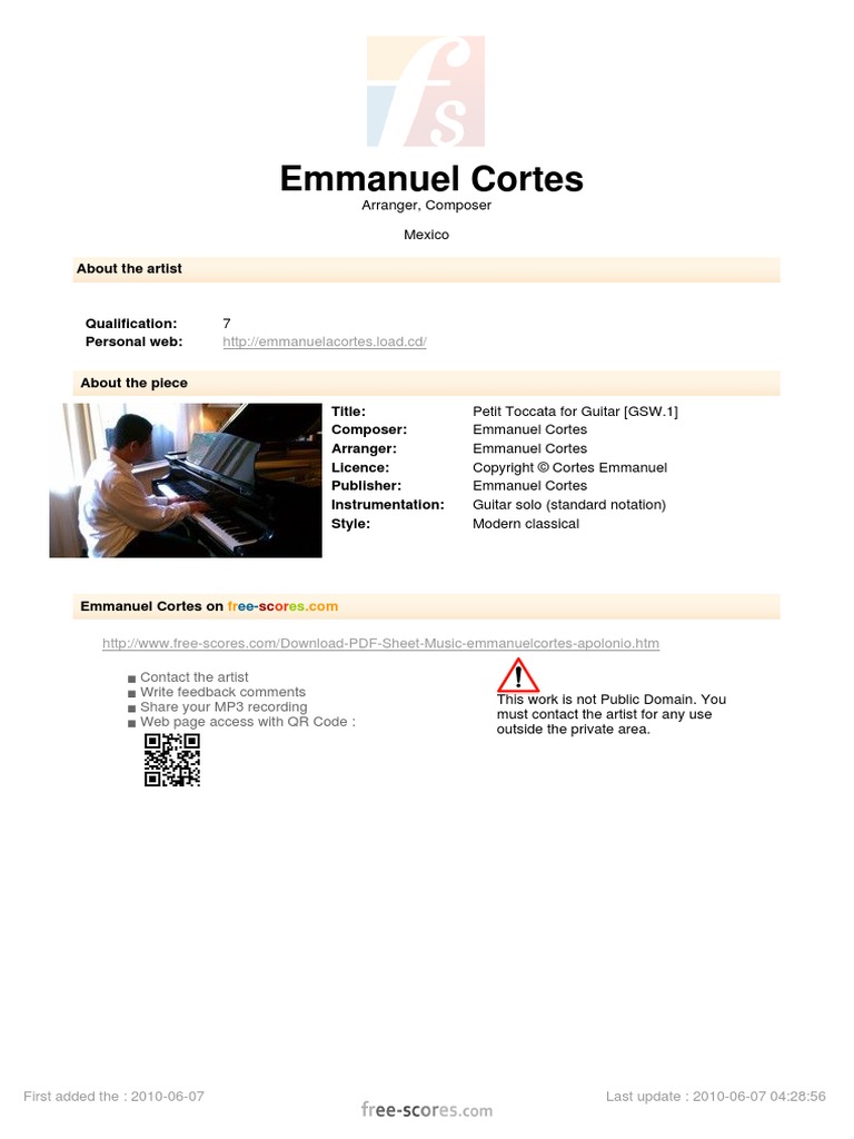 Emmanuel Cortes: About The Artist | PDF | Mass Media | Entertainment ...