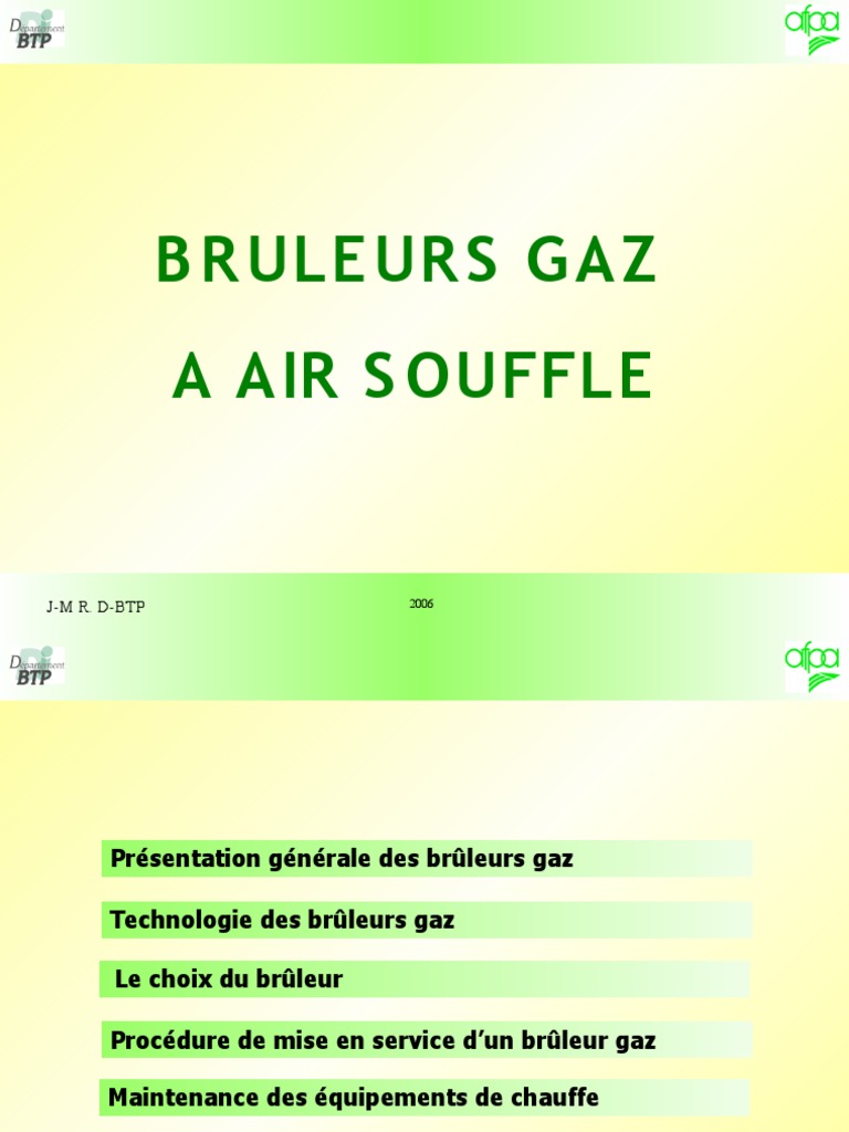 Brûleurs à Gaz : Types et Fonctionnement | PDF | Gaz naturel | Soupape