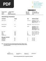 Peripheral Blood Smear Report Sample | PDF