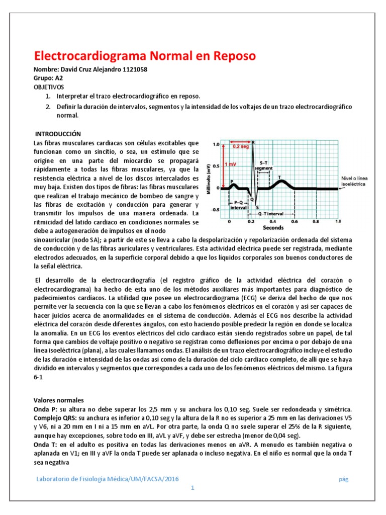 EKG en Reposo 2020 | PDF | Electrocardiografia | Electrofisiología cardíaca
