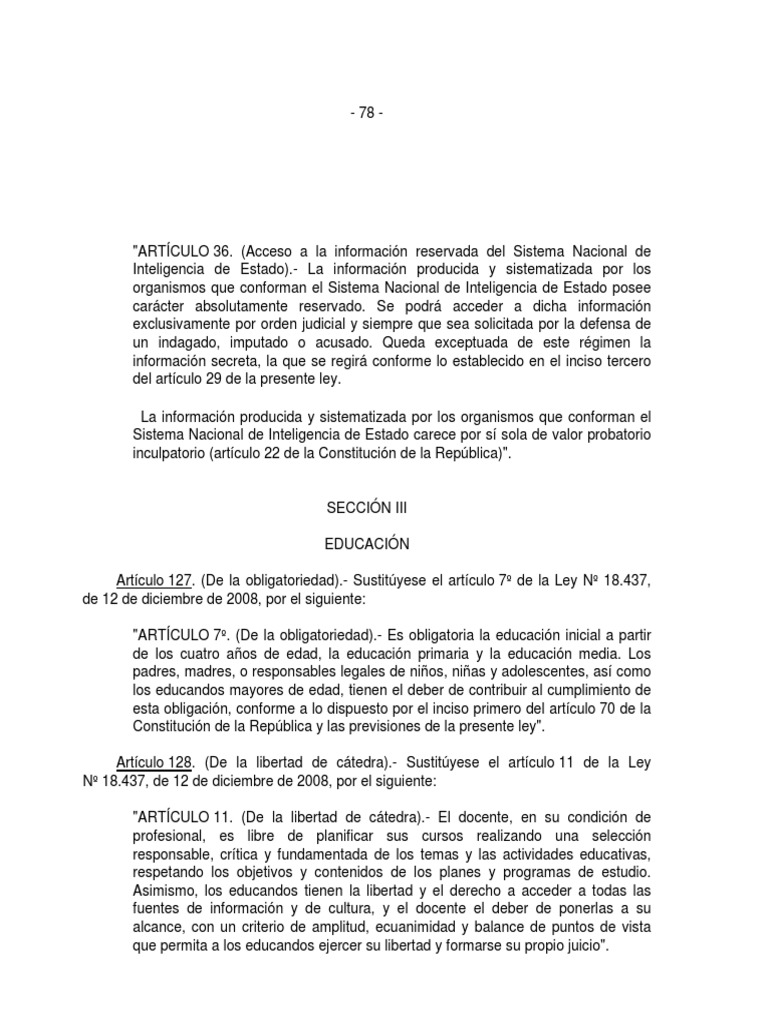 Modificaciones A La Ley de Educacin 18437 Segn La Nueva Normativa ...