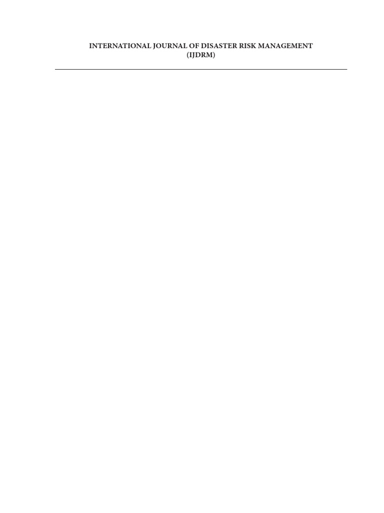 International Journal of Disaster Risk Managemnt, Vol. 2, No. 2 | PDF ...