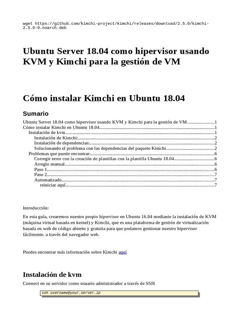 Ubuntu Server 18.04 As A Hypervisor Using KVM and Kimchi For VM ...