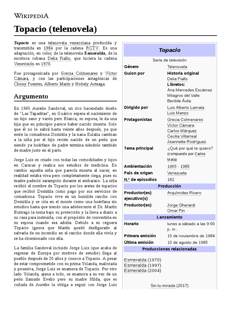 Topacio (Telenovela) | PDF