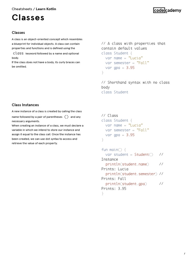 Learn Kotlin | PDF | Class (Computer Programming) | Anonymous Function Learn Kotlin | PDF | Class (Computer Programming) | Anonymous Function