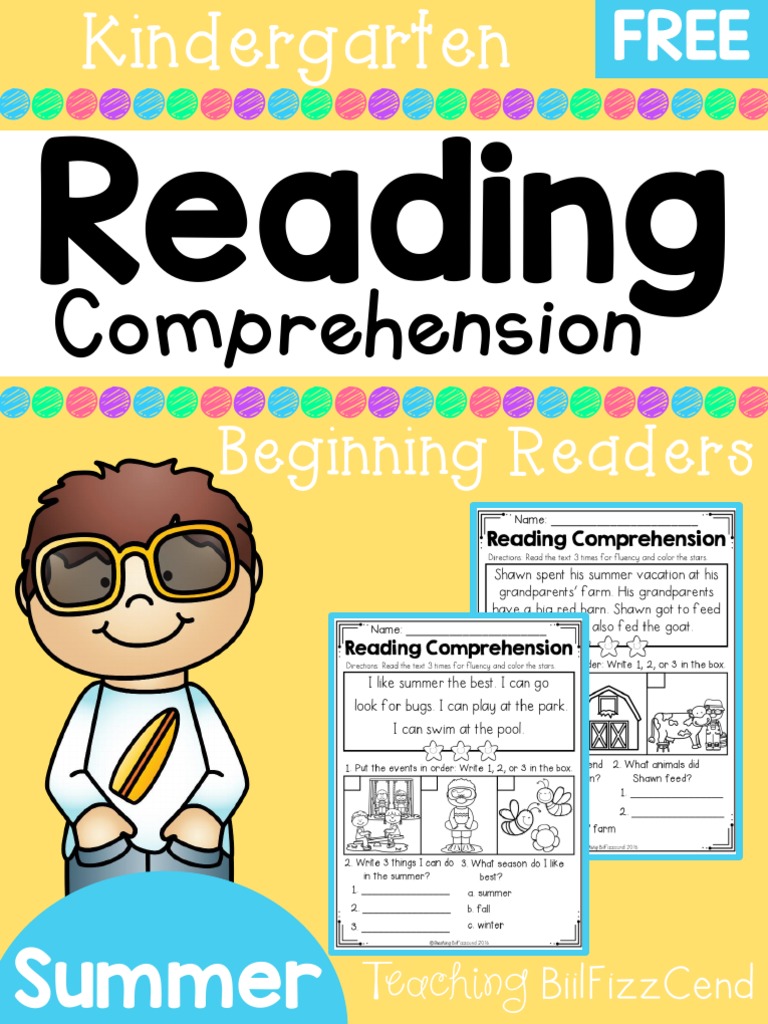 Free Kindergarten Reading Comprehension Summer Edition | PDF | Applied Linguistics | Learning ...