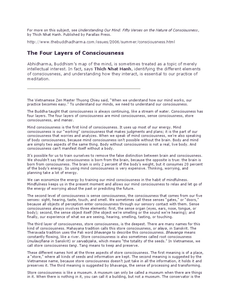 4 Layer of Consciousness | PDF | Consciousness | Mind