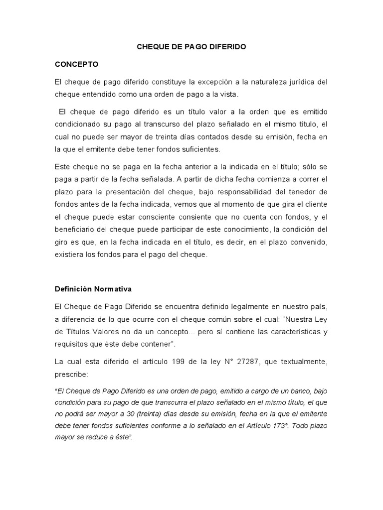 Cheque de Pago Diferido | PDF | Cheque | Justicia