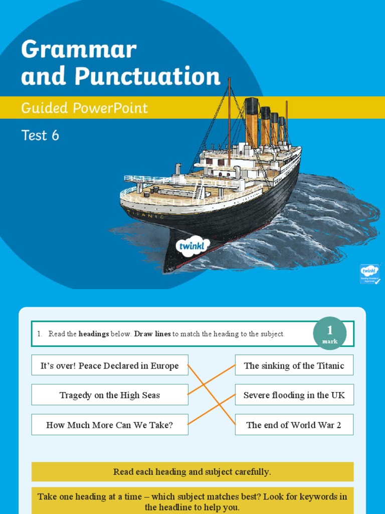 Year 3 Grammar and Punctuation Test | PDF | Verb | Preposition And ...