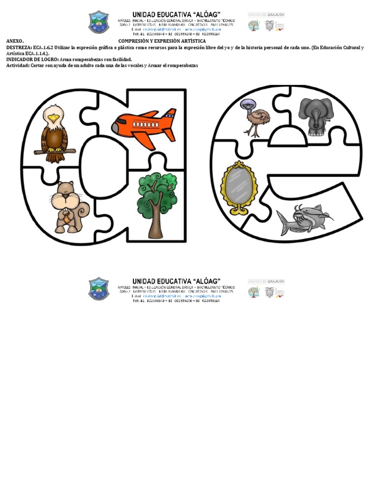 Rompecabezas Vocales A-E | PDF | Estudios de idiomas extranjeros | Clásicos