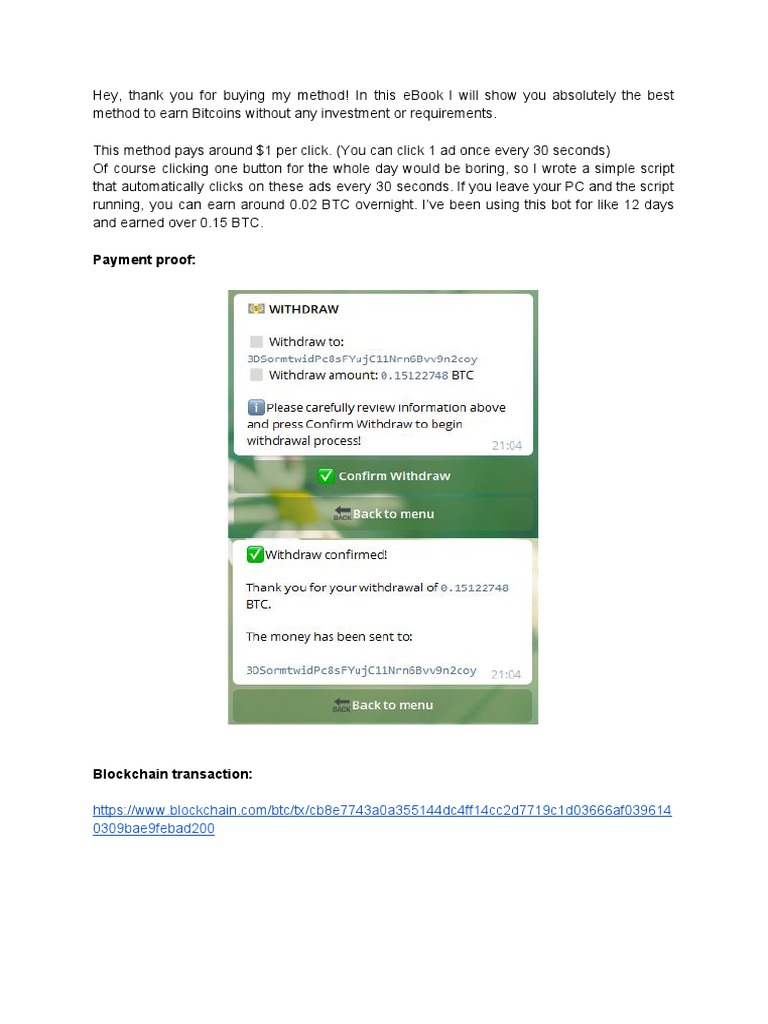 Telegram Method - Over $200 Daily | PDF | Bitcoin | Mobile App