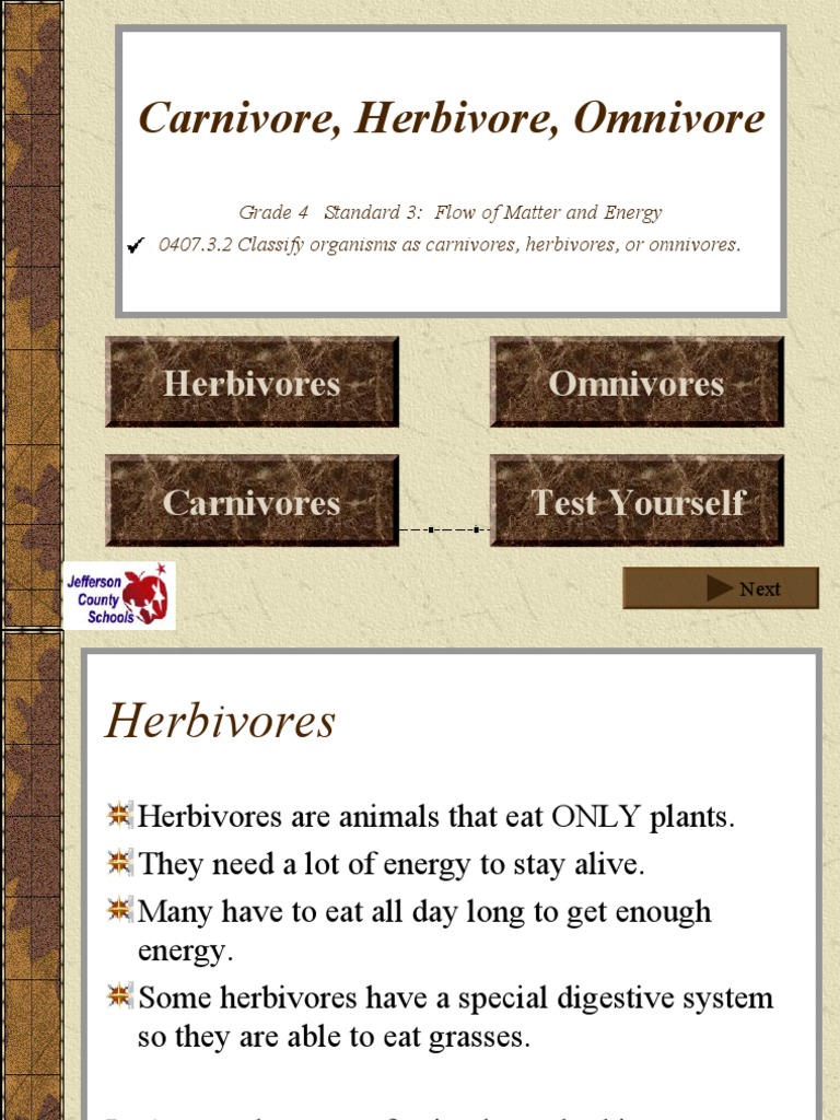Carnivore, Herbivore, Omnivore: Herbivores Carnivores Omnivores Test ...