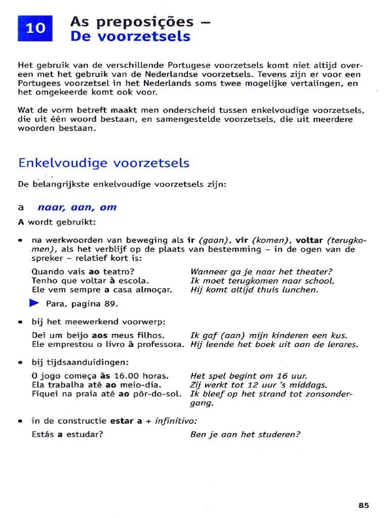 De Voorzetsels | PDF