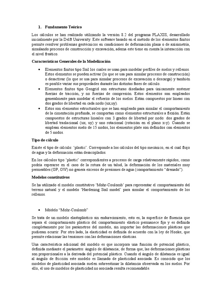 Fundamento Teórico Plaxis Final | PDF | Plasticidad (Física ... Fundamento Teórico Plaxis Final | PDF | Plasticidad (Física ...
