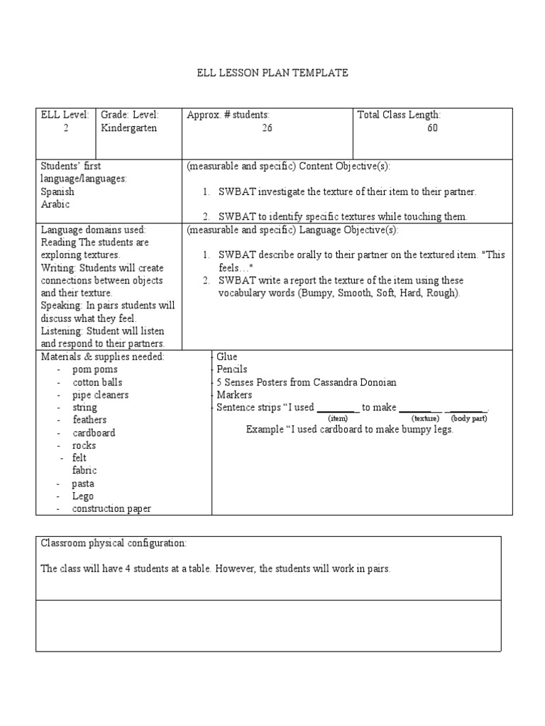 Niveen Alsheikh 340 Ell Lesson Plan | PDF | Lesson Plan | Teachers