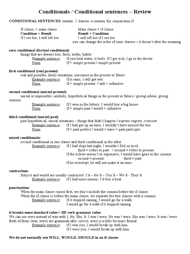 Conditionals Theory and Practice - Review3 | PDF | Semantics | Syntax