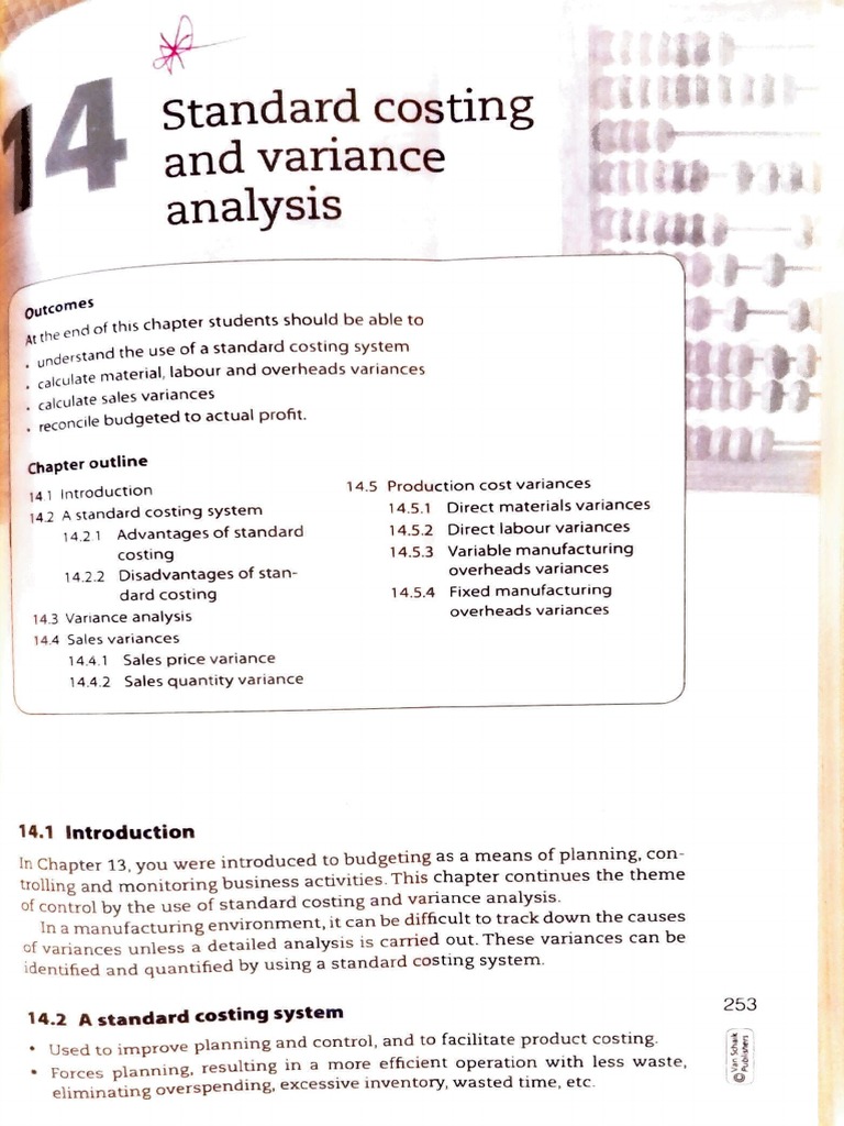 Chapter 14 Standard Costing and Variance Analysis | PDF