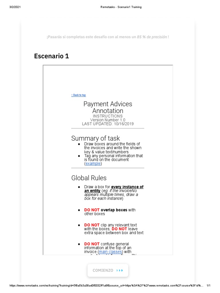 Remotasks Scenario 1 Training Guide | PDF