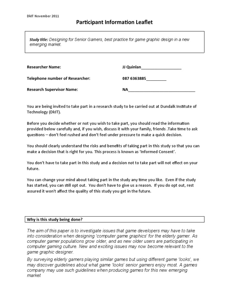 Participant Information Leaflet | PDF | Focus Group | Communication