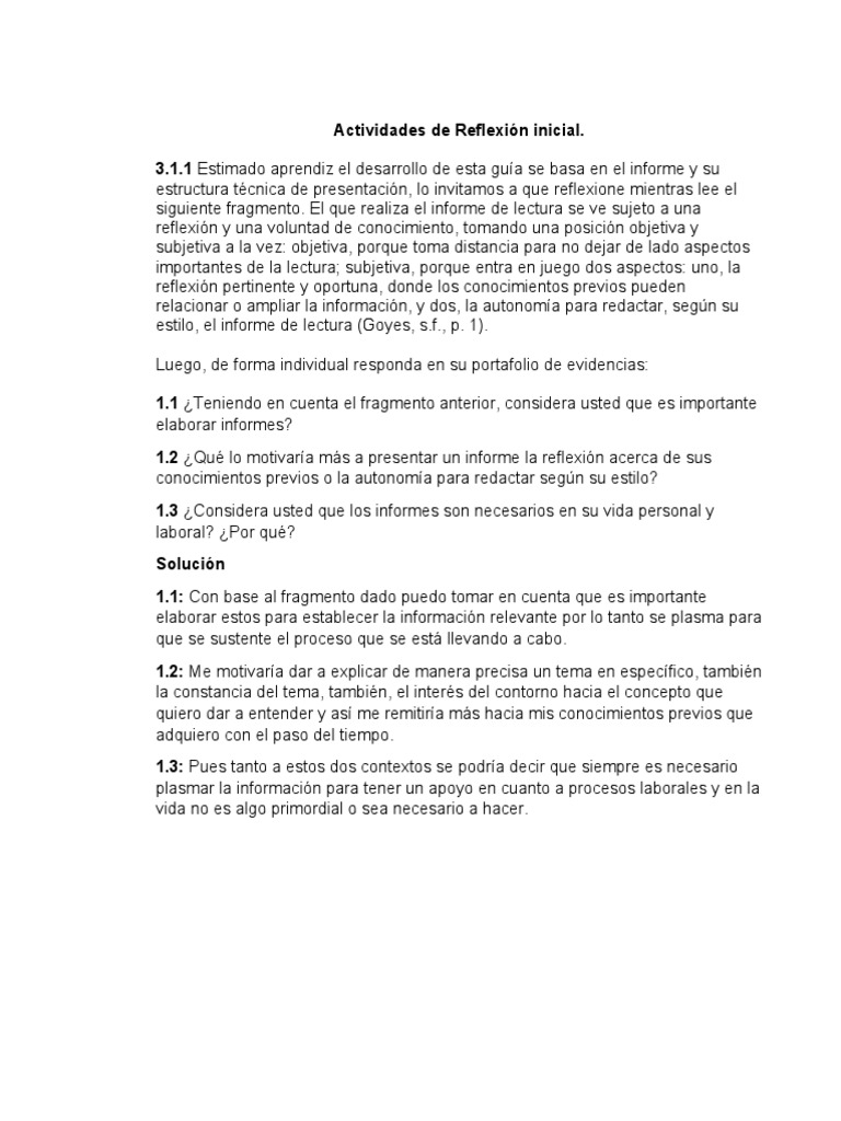 Actividad de Reflexion Inicial. | PDF | Bibliografía | Información