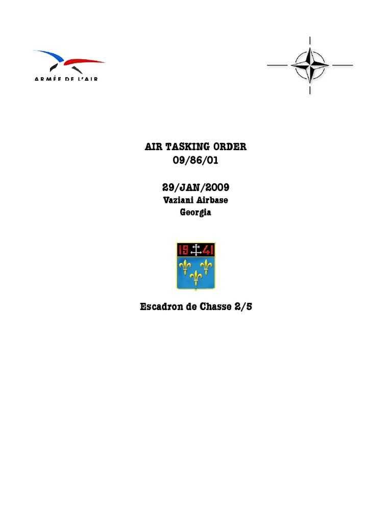 Air Tasking Order 09/86/01 29/JAN/2009: Vaziani Airbase Georgia | PDF