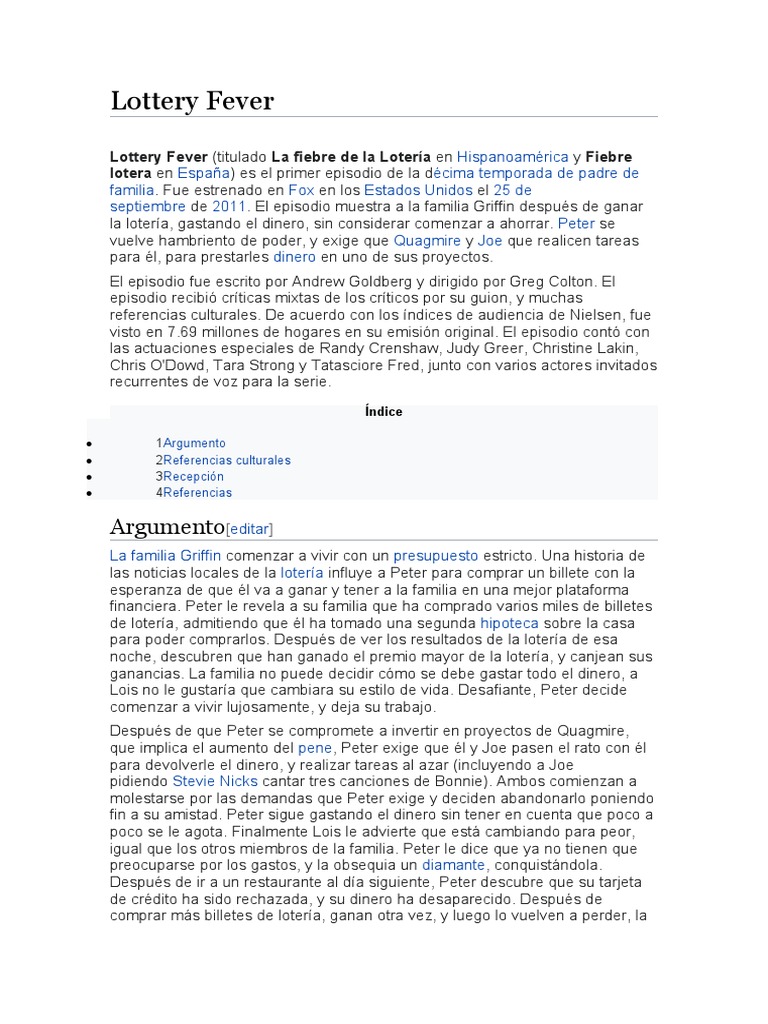Lottery Fever | PDF | Series de televisión | Episodios de televisión
