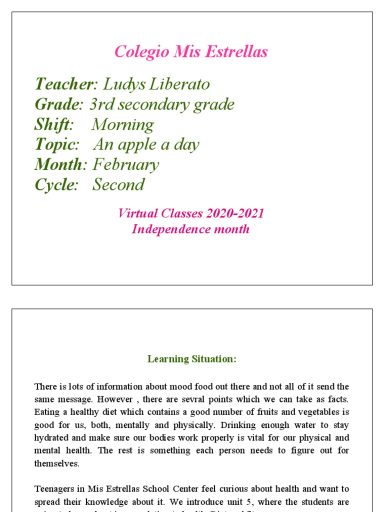 Weekly Plan 3rd Grade Secondary February | PDF | Noun | Grammatical Number