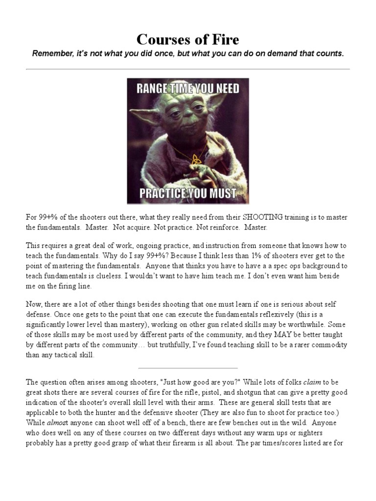 Courses of Fire | PDF | Shotgun | Rifle