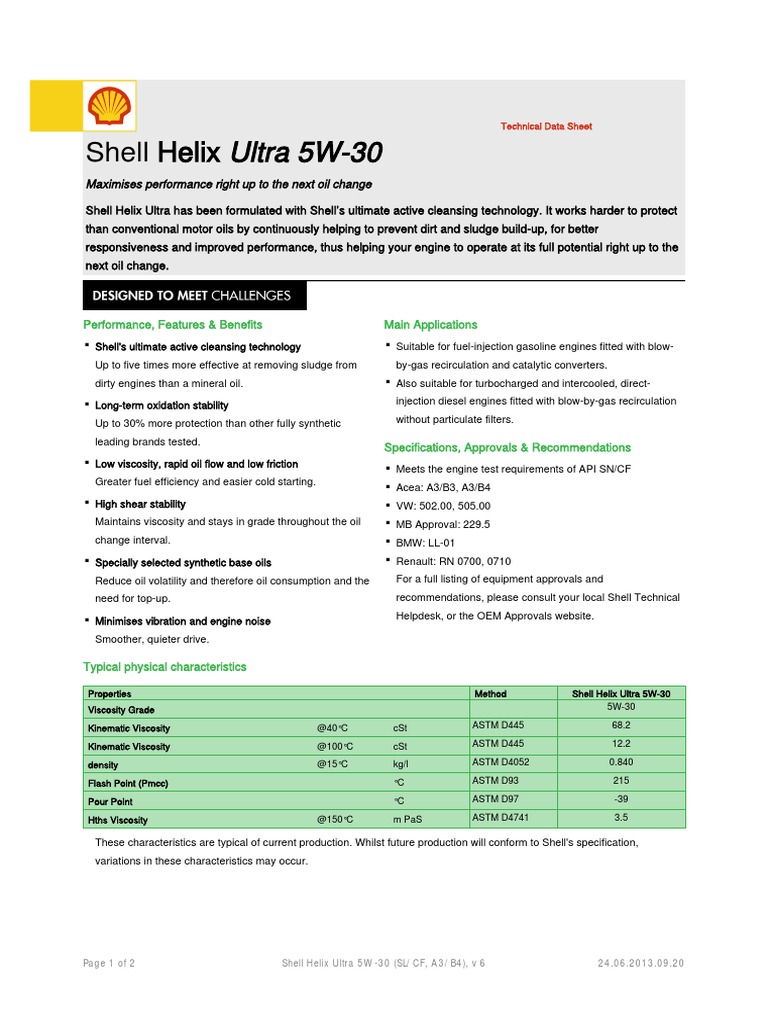 Shell Helix Ultra 5W-30: Performance, Features & Benefits Main ...