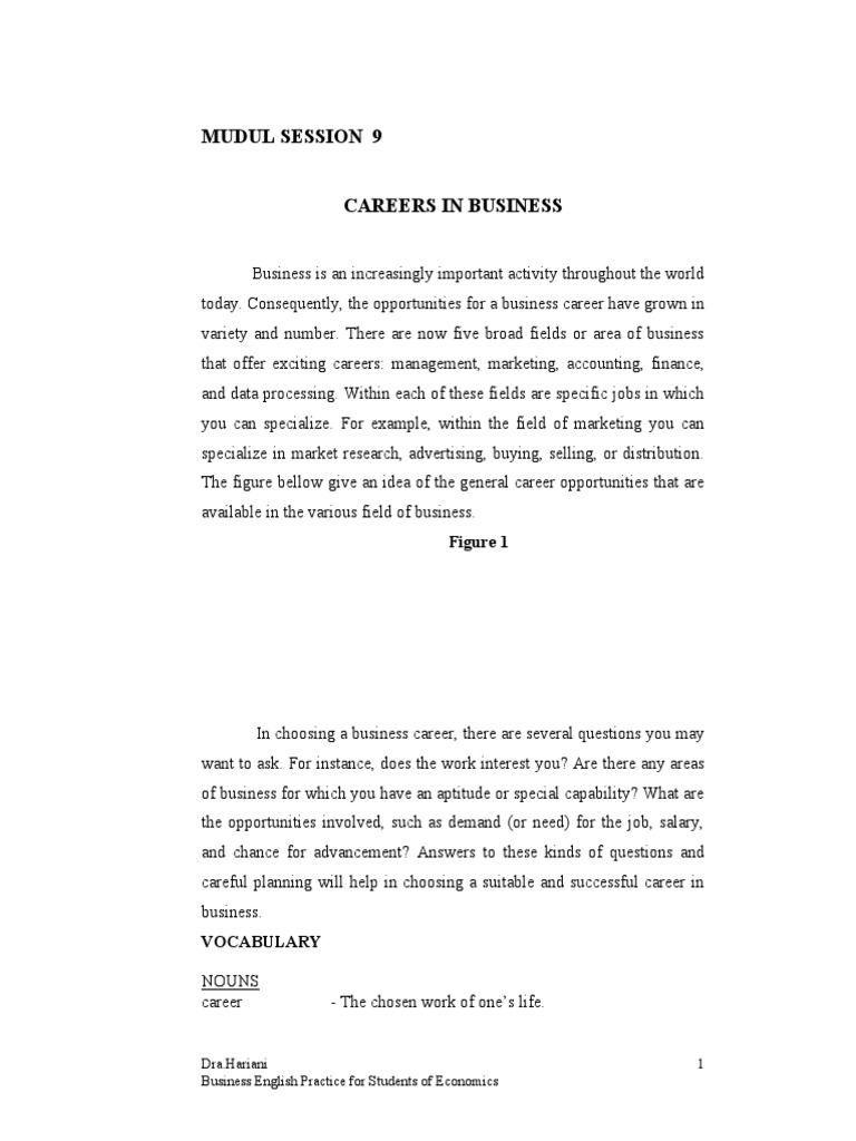 Career Opportunities in the Five Major Fields of Business | PDF ...