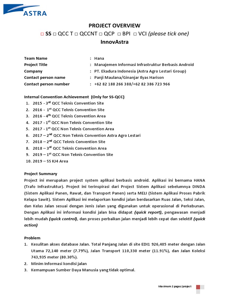 Project Overview SS-VCI InnovAstra | PDF