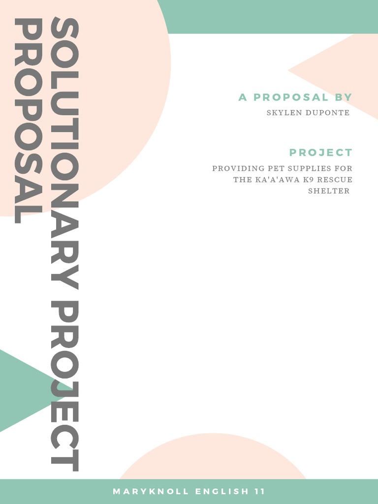 Solutionary Project Proposal | PDF | Dogs | Animals And Humans