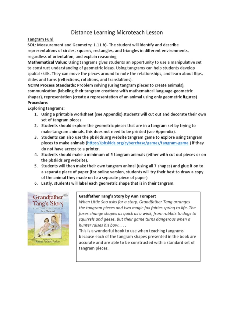 Distance Learning Microteach Lesson | PDF | Shape | National Council Of Teachers Of Mathematics