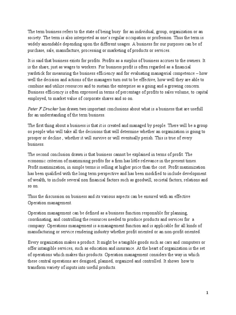 assignment on operations management