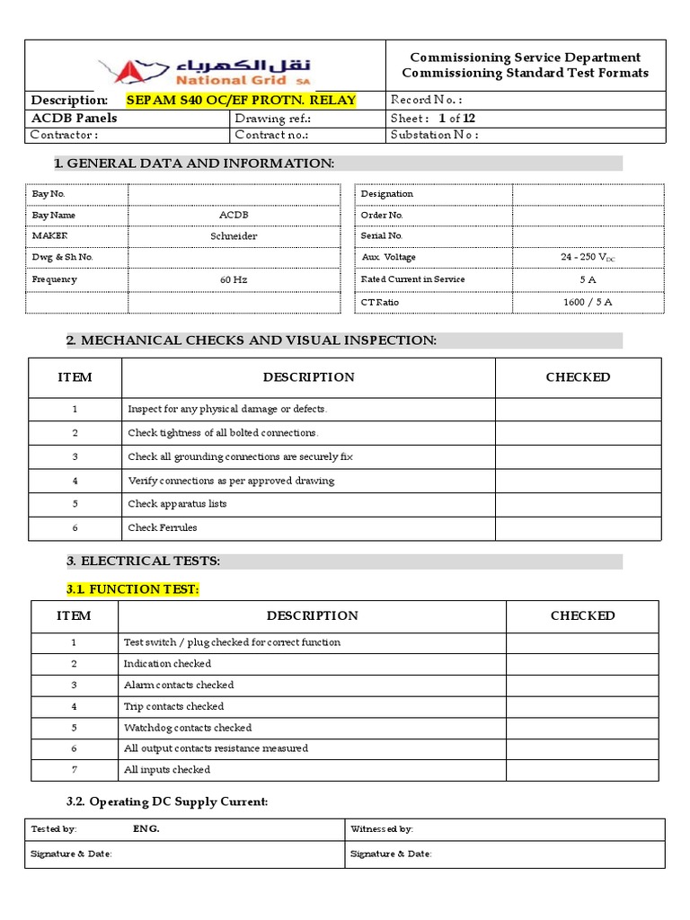 Sepam s40 Oc Ef Relay | Download Free PDF | Relay | Electrical Substation