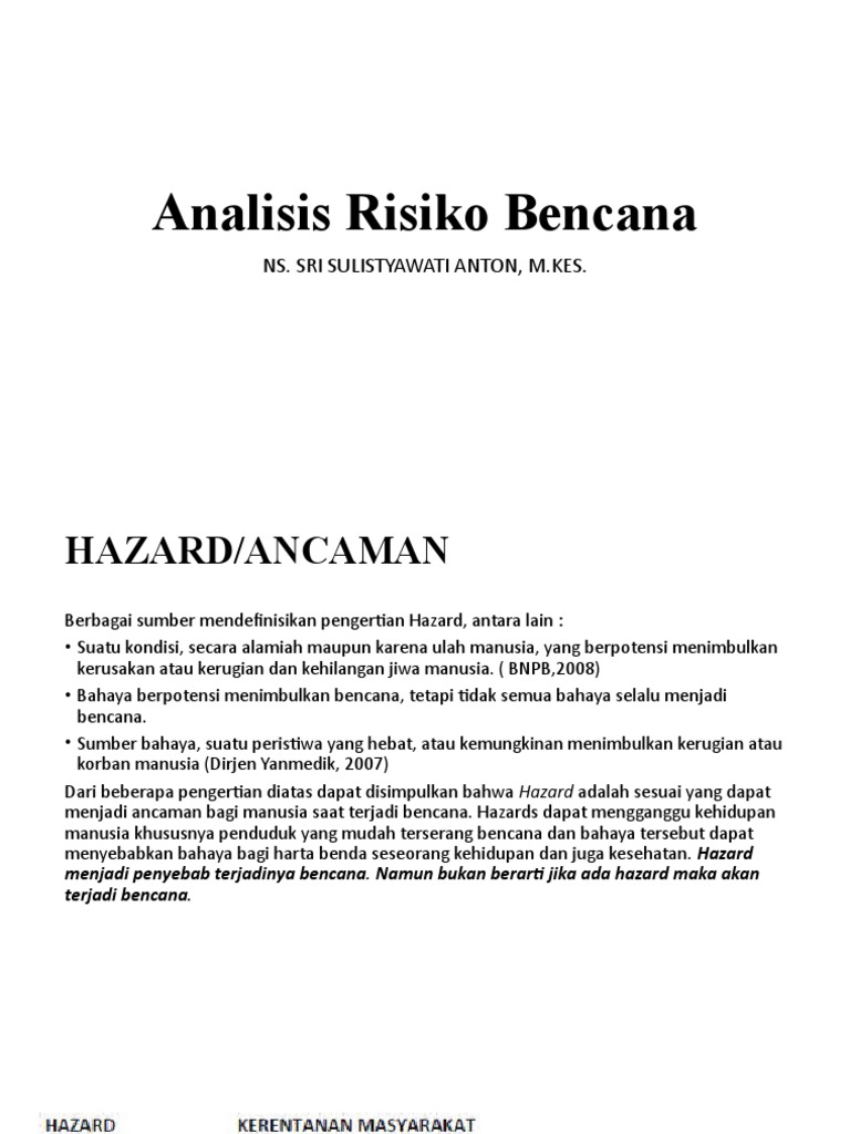 Analisis Risiko Bencana | PDF