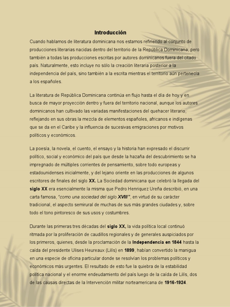 Movimientos Literarios en República Dominicana | PDF | Poesía ...