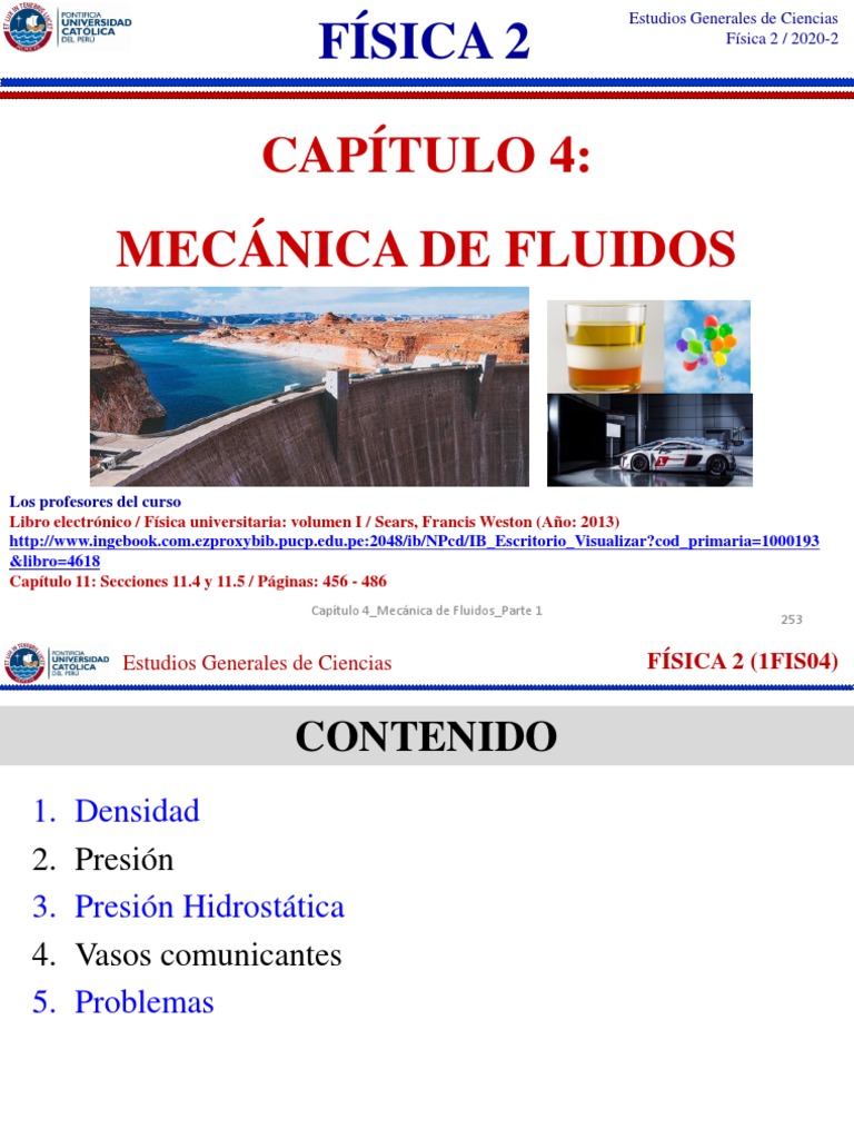 CapÃ Tulo 4 - MecÃ¡nica de Fluidos - Parte 1 | PDF | Presión | Densidad