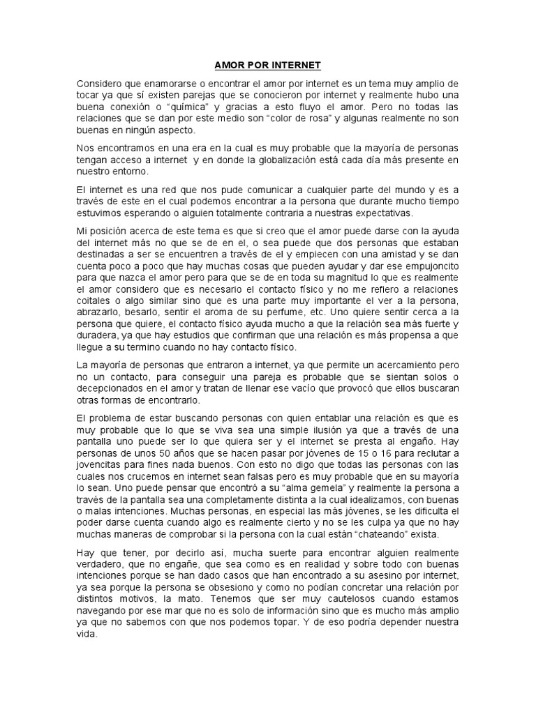 Amor Por Internet | PDF | Amor | Internet