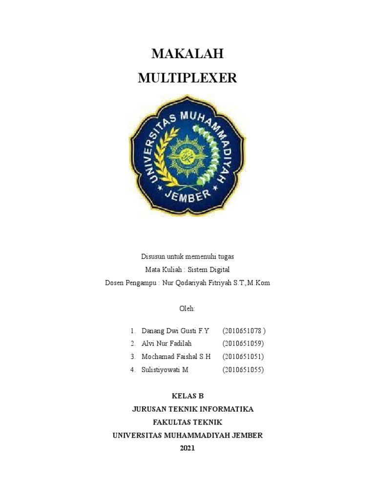 Multipleksimen: Menggabungkan Informasi melalui Multiplexer | PDF